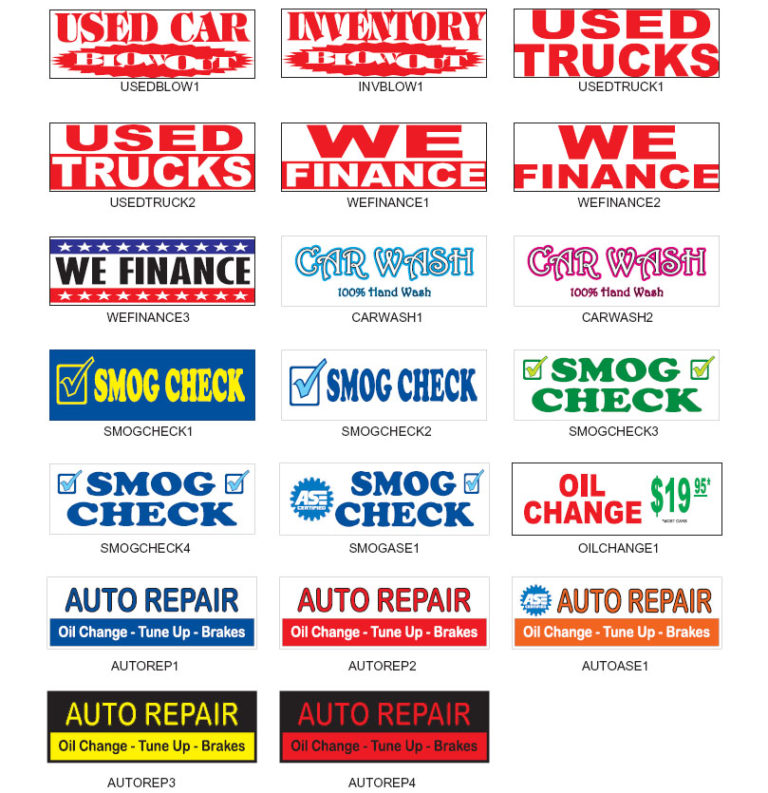 Pre-Designed Stock Automotive Banners 2 - BannersInVinyl.com