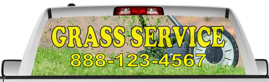 Rear View Window Graphic Decal Sticker, Grass Service 1 ...
